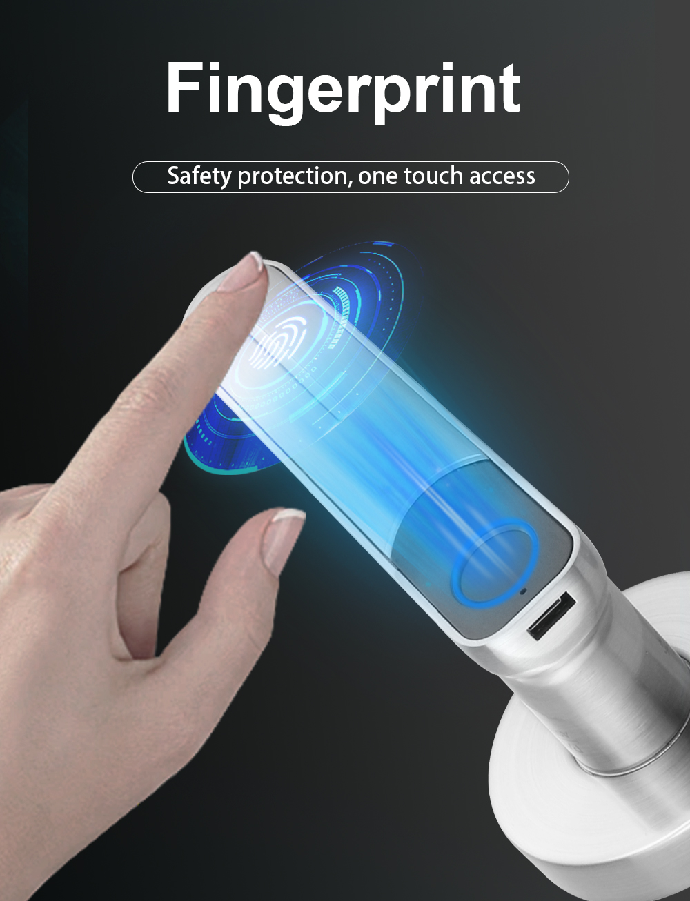High Security Anti Theft Smart Lock Door Thumbprint Biometric ...