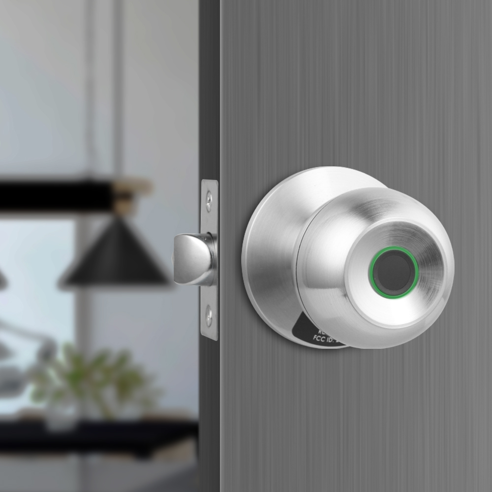 Modern Tubular Zinc Alloy Fingerprint Knob Lock Anti-drill Emergency ...