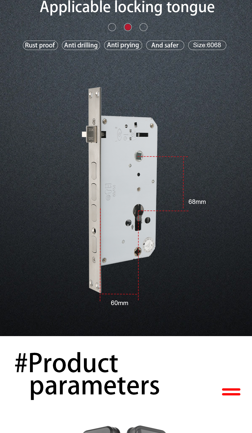 Fingerprint Aluminum Alloy Tuya WiFi Keypad Smart 6068 Mortise Entry ...