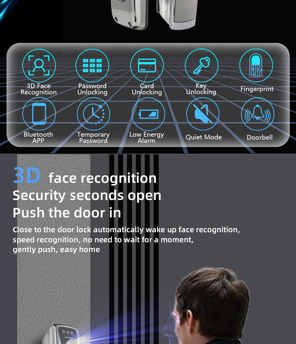 Tuya Wifi Camera Keyless Password Smart Entry Door Locks Biometric ...