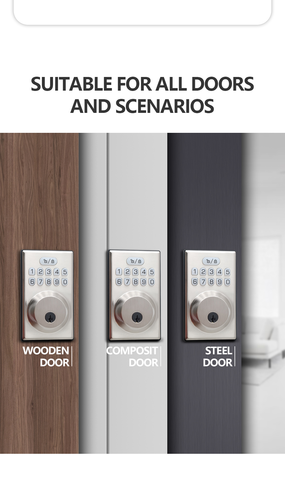 Electronic Single Cylinder Smart Deadbolt Keyword Door Lock with Key ...